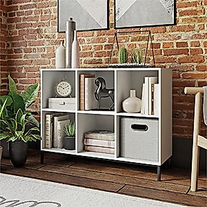 Sauder North Avenue White 6-Cube Cubby Organizer Bookcase, White Finish