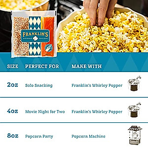 Franklin’s Gourmet Popcorn All-In-One Popcorn Packs for Popcorn Machine - 4oz Pack of 10 - Made in USA - Classic Popcorn Bags with Buttery Salt & Oil