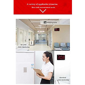 C-Zone SW-526A 30-130db Sound Level Meter Tester 18in Large Screen LCD Display Wall Hanging Type Decibel Noise Measuring with Alarm for Library/Hotel/Theater/Lobby