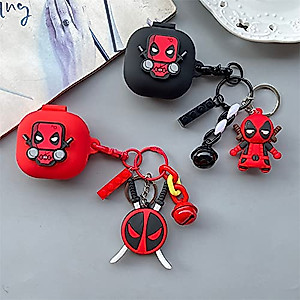 Suublg Silicone Earbuds Case Cartoon Headphones Cover with Doll Keychain Fit Designed for Galaxy Buds2 Pro (2022) /Galaxy Buds 2 (2021) /Samsung Galaxy Buds Live (2020) /Galaxy Buds Pro (2021)