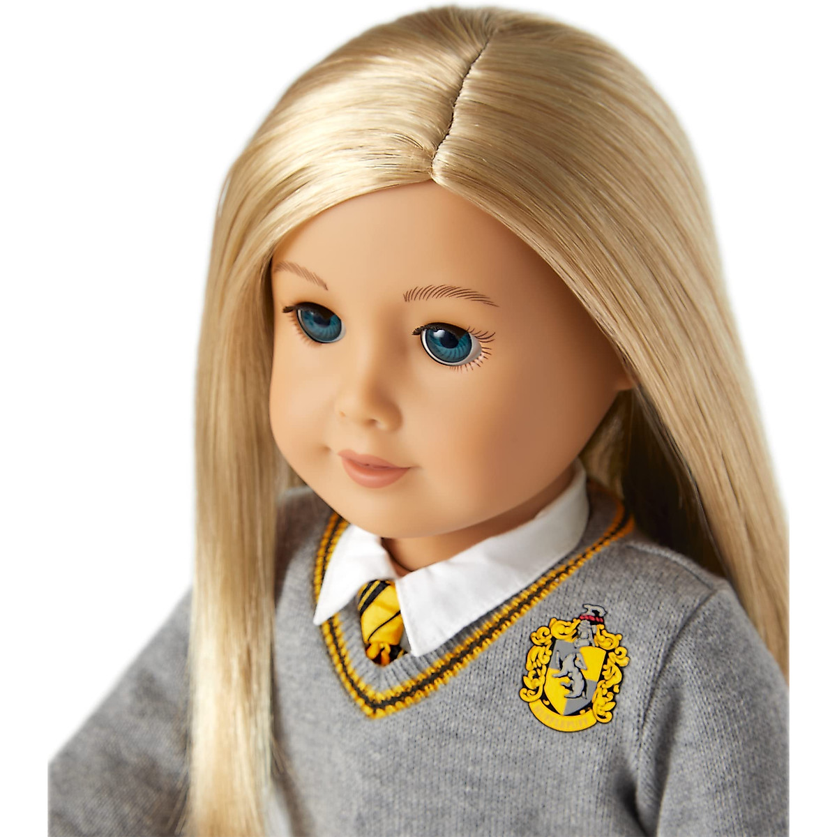 American Girl Harry Potter 18-inch Doll Hufflepuff Outfit with Sweater and Scarf Featuring House Crest, For Ages 6+