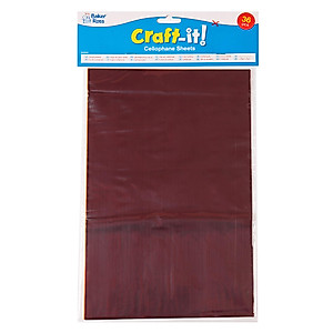 Baker Ross EK5452 A4 Cellophane Sheets Value Pack, Assorted Colours — Creative Art and Craft Supplies for Kids' Projects Stained Glass Decorations and Collage (Pack of 36)