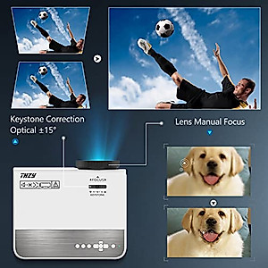 Native 1080P Projector with 120”Screen, THZY WiFi Bluetooth Projector 9500L HD Portable Outdoor Video Projector Support 4K & Zoom Compatible w/ TV Stick HDMI VGA TF USB for Home Cinema Outdoor Movie