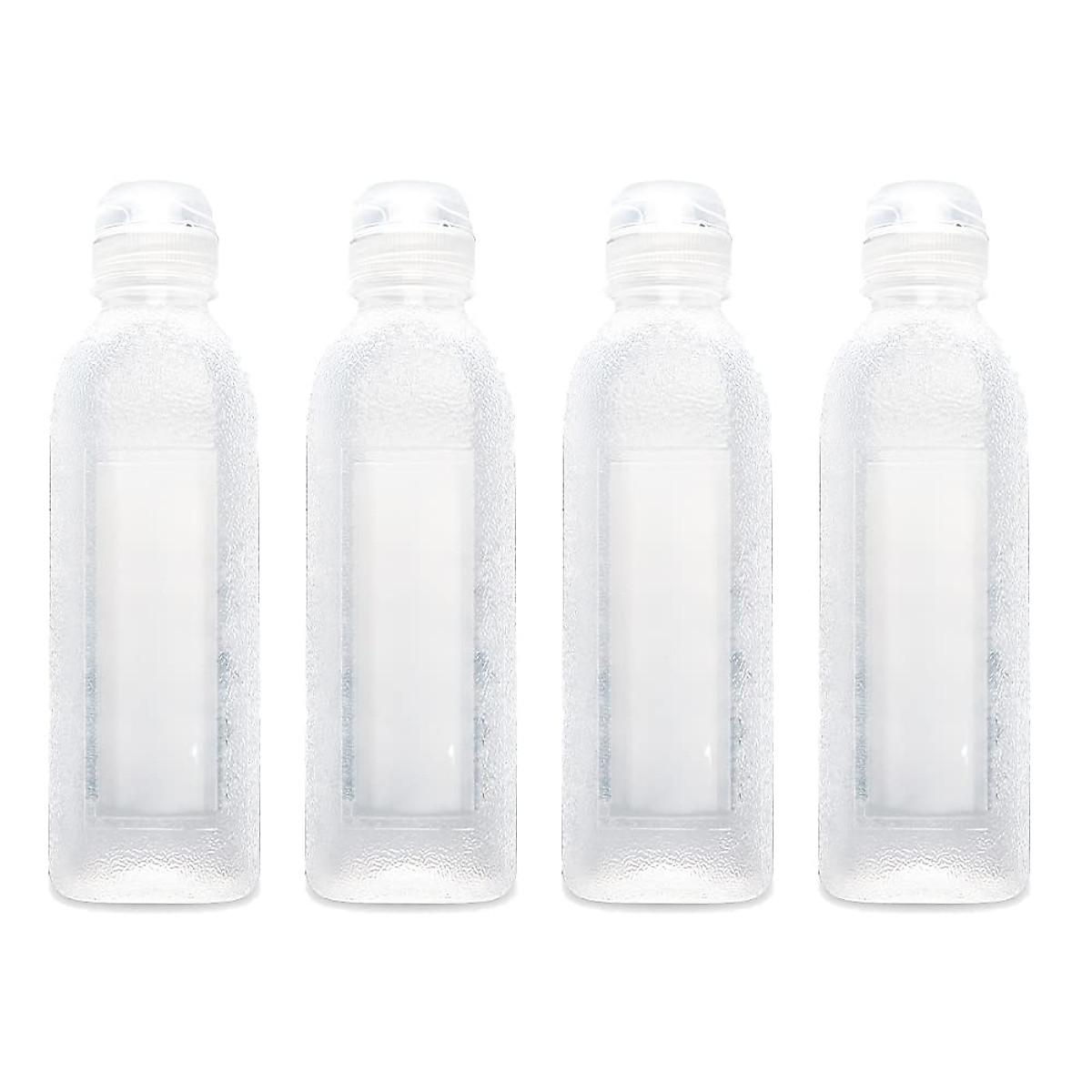 CHENSHUO Plastic Squeeze Bottle, Clear Condiment Squeeze Bottle, With Silicone Valve Non Return Cap,Suitable for Oil, Honey, BBQ Sauce and Condiments,18 OZ Anti Slip Squeeze Bottle,4 Pieces