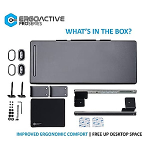 ErgoActive MDF Wooden Under Desk Keyboard Tray, Clamp On Easy Install, Includes Mouse Pad, Ergonomic Wood Keyboard Tray for Office, Home, School and Gaming (26.7" x 11")