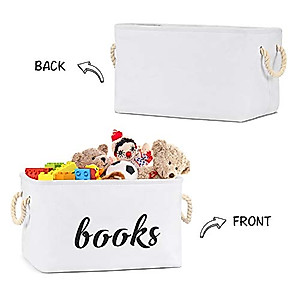 GIRVEM Books Storage Basket, Organizer Box for Baby, Kids or Pets - Storage Bins