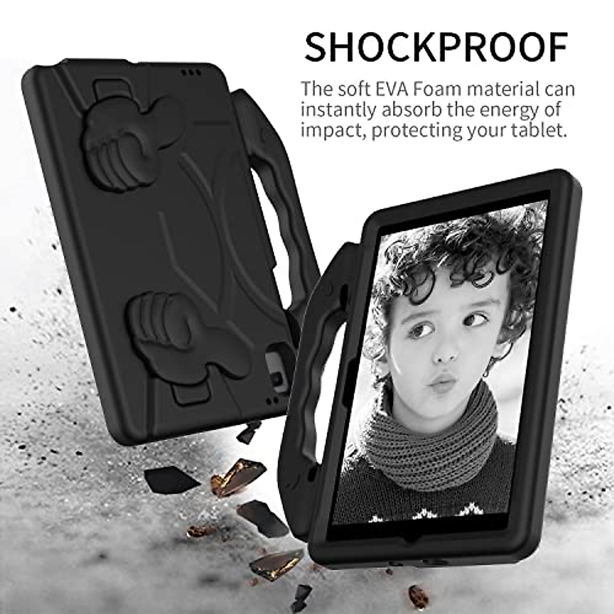 Tablet Case Cover Compatible with Samsung Galaxy TAB A8 10.5 X200/X205(2021) Tablet Case Compatible with Kids Shockproof Lightweight EVA Dropproof Impact Resistance Protective Handle Stand Cover Full