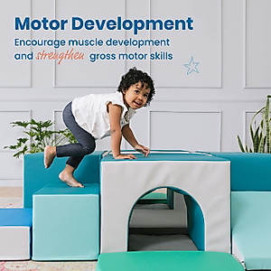 ECR4Kids SoftZone Four Tunnel Maze, Toddler Playset, Contemporary, 15-Piece