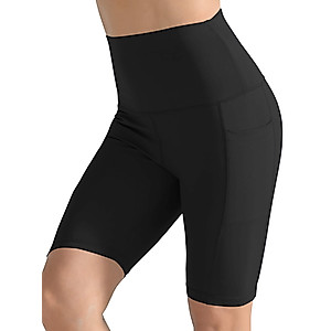 CADMUS 3 Pack Women 9" Biker Compression Short Leggings for Yoga Workout with Big Pockets,3 Pack,1026,Black,X-Large