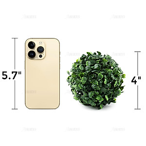 AUEAR, Artificial Boxwood Topiary Plant Balls Decorative for Table Decoration Garden Wedding Decor (4 Inch Diameter, 6 Pack)