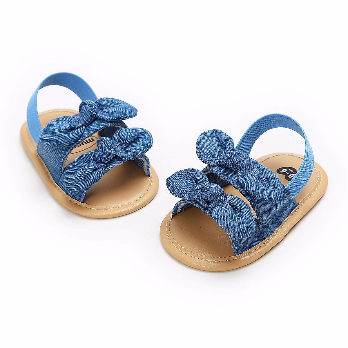 Infant Baby Girls Sandals, Premium Soft Rubber Sole Anti-Slip Summer Toddler Flats First Walkers Shoes Blue