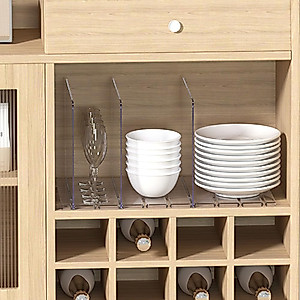 Jaeskeclip 5pcs Purse Organizer for Closet, Acrylic Shelf Dividers Closet Organization, Adjustable Clear Handbag Separator Storage Organizer Stable, for Bookshelves, Clothes, Kitchenware(Transparent)