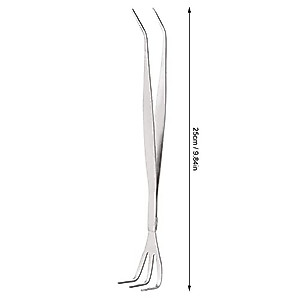 Agatige 2 in 1 Gardening Hand Rake, Stainless Steel Root Claw Rake Bonsai Gardening Hand Tool for Cultivating, Loosening Soil, Spreading Mulch