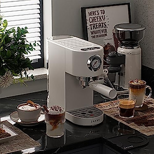 JASSY Espresso Coffee Machine 20 Bar Cappuccino Maker Compact Design with Powerful Milk Frother/Steam Wand for Espresso/Cappuccino/Latte,1.2L Water Tank,1376W