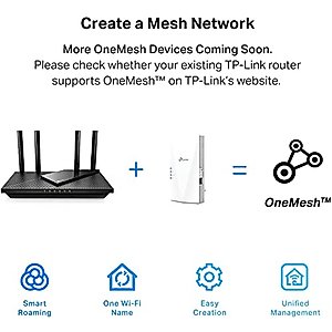 TP-Link AX1500 WiFi Extender Internet Booster(RE500X), WiFi 6 Range Extender Covers up to 1500 sq.ft and 25 Devices,Dual Band, AP Mode w/Gigabit Port, APP Setup, OneMesh Compatible (Renewed)