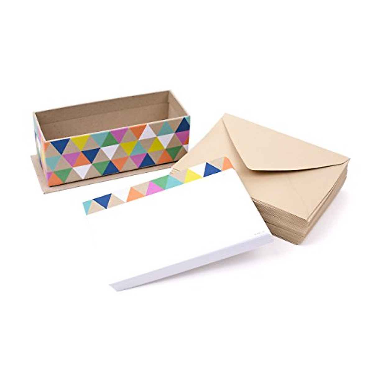 Hallmark Single-Panel Notecards (Triangle Trim, 50 Cards and Envelopes)