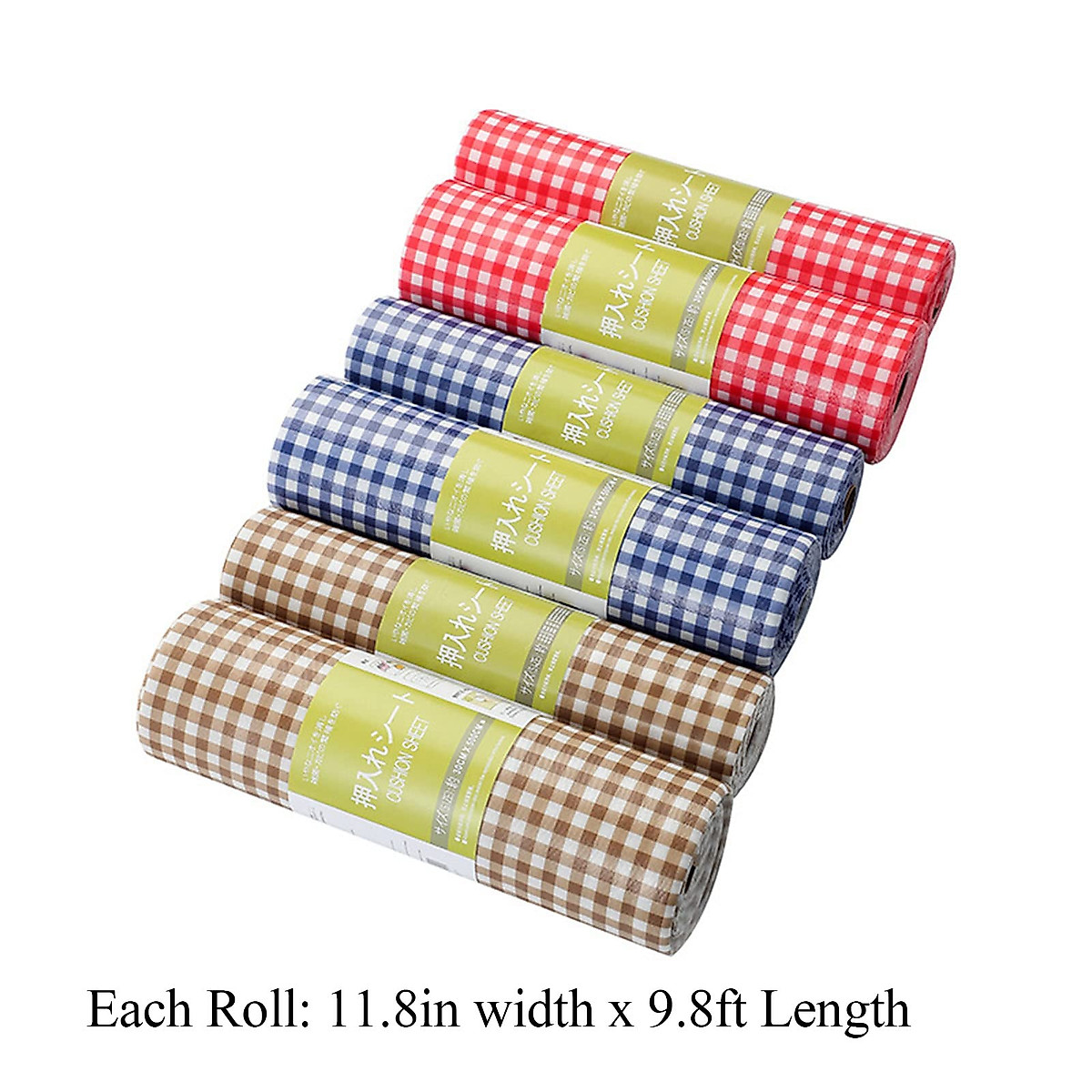 Drawer Liner, 3 Rolls 11.8in x 29.4ft Shelf Liner Cabinet Liner, Waterproof Greaseproof PE Plaid Kitchen Cabinet Liners for Shelves, Non Adhesive Shelf Liners Cut to Fit