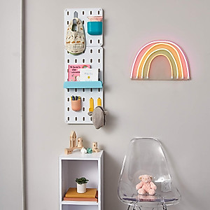 iDesign Cade BPA-Free Plastic Modular Hanging Pegboard Organizer Storage Shelf, 12.71" x 3.7" x 2.25", Aqua