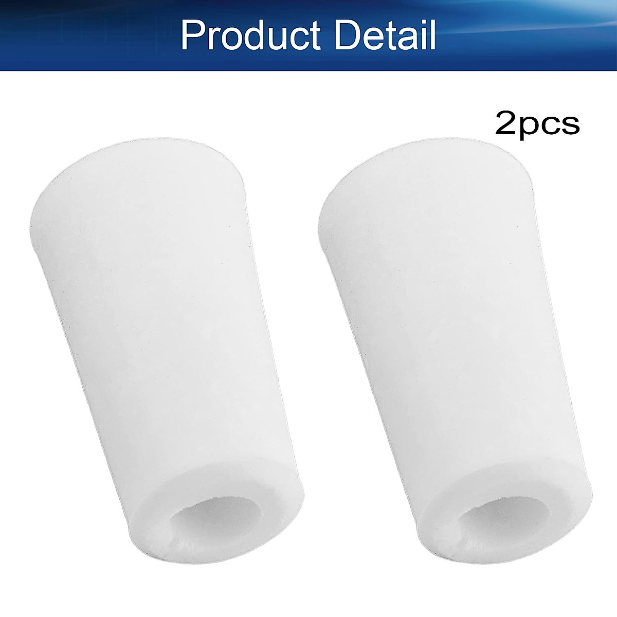 Bettomshin 2Pcs Airlock Stopper 19-27mm/0.75"-1.06" Conical Silicone Stoppers Carboy Suitable for 23mm/0.91" Dia Hole Plugs for Homebrewing Beer Wine Kombucha White