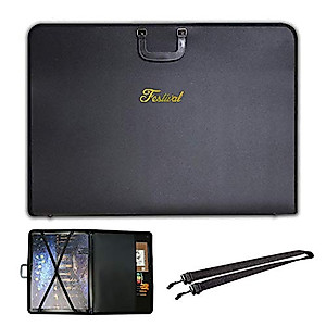 28 x 20.5 Inches Large Art Portfolio Bag Artist Carrying Case with Shoulder Strap, Black