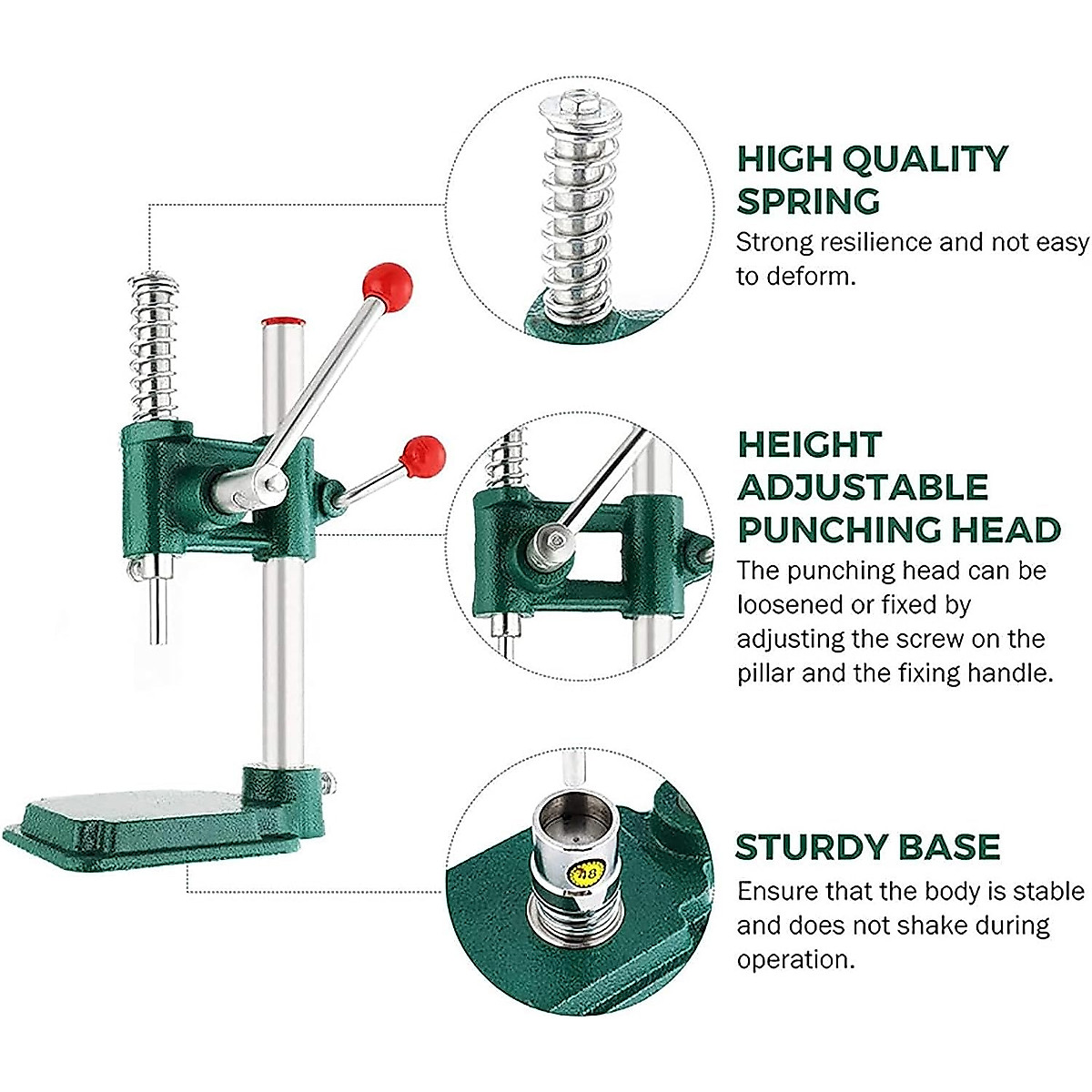 HACSYP Hand Press Punching Machine, Handmade Fabric Covered Button Maker Machine Kit, Cloth Button Cover Making Machine DIY Tools with 3 Molds