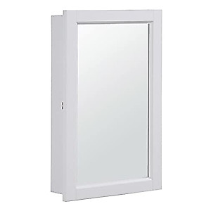 Design House 590505-WHT Concord Medicine Cabinet Durable Assembled Frame Bathroom Wall Cabinet w/Mirrored Door, 16", White