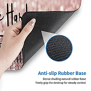 Inspirational Quote Pink Mouse pad for Desk Cute Pink Desk Accessories, Large Desk Mat,Keyboard pad Laptop mat(31.5x11.8in) Laptop Protector Computer Accessories Cute