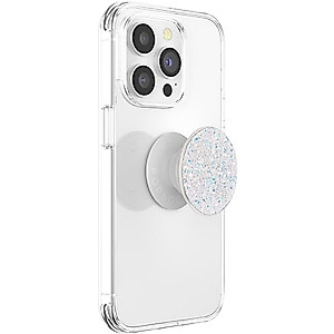 PopSockets Phone Grip with Expanding Kickstand, Glitter PopGrip - White