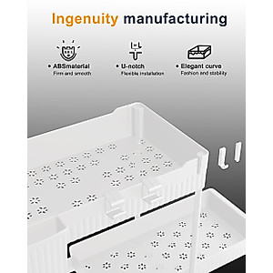 Sevenblue Under Sink Organizers and Storage, 2 Tier Sliding Bathroom organizer,Multi-Use Under Kitchen Cabinet Storage Shelf (White)