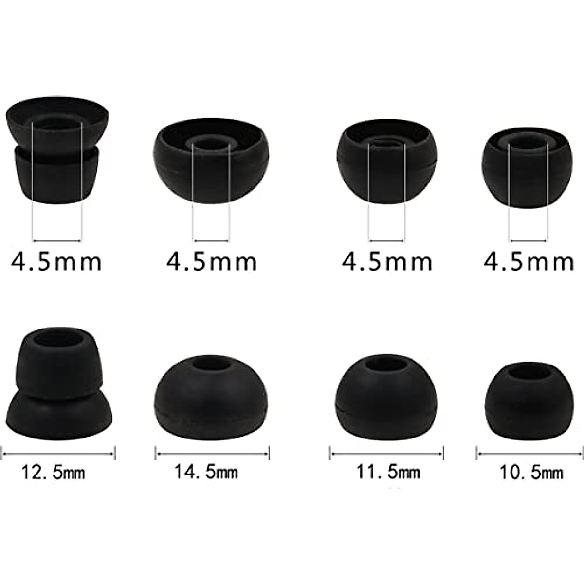 Replacement Silicone Ear Tips Earbuds Buds Set Compatible with for Powerbeats 2 3 Wireless Beats by dre Headphones Earphones, 4 Pairs (White)