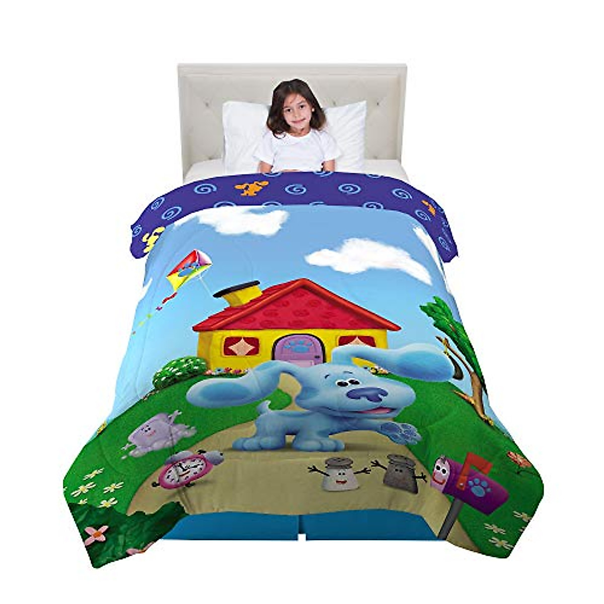 Franco Kids Bedding Super Soft Microfiber Reversible Comforter, Twin/Full, Blues Clues