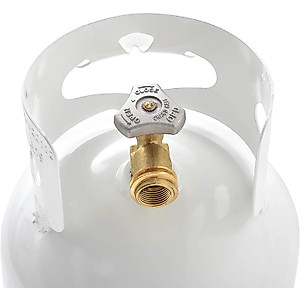 Flame King YSN10LB 10LB Steel Propane Tank Cylinder with Type 1 Overflow Protection Device Valve, for Camping, Fire Pits, Heaters, Grills, Overlanding, White