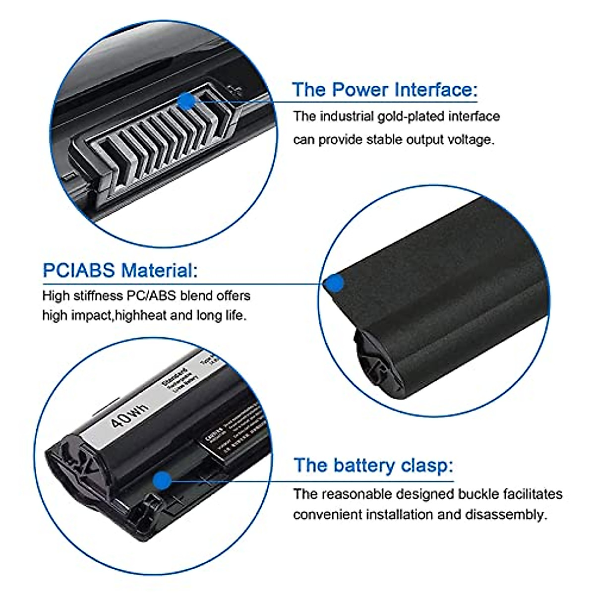 Dell 40wh Standard Rechargeable Li-ion Battery Type M5Y1K 14.8V, Dell 40 WHR 4-Cell Primary Lithium-ion Battery, M5Y1K 14.8V Dell Laptop Battery for Inspiron 15 5000 3000 3551 3558 5558 yu12005-13001d