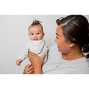 Lulujo Soft Cotton Baby Bib, 2 Pack, Daisies/Greenery