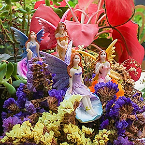 Simple Creativity Fairy Figures for Fairy Garden, Miniature Flower Fairies Indoor and Outdoor Decor Accessories, Mini Fairy Figurines for Kids