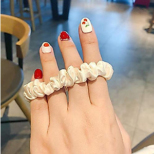 6Pcs Premium Satin Elastic Hair Bands Scrunchy Ponytail holder Hair Scrunchies Hair Ties Ropes Scrunchies for Women or Girls Hair Accessories