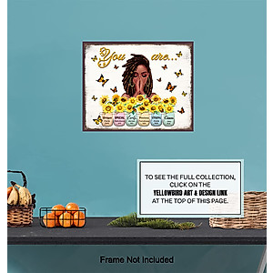 Faith God African American Wall Art Poster - Black Art - Christian Wall Decor- Black Girl Magic - spiritual Religious Wall Decor - Inspiration Christian Gifts for Women, African Americans, Black women