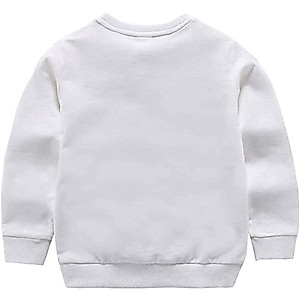 HAXICO Unisex Kids Solid Cotton Pullover Sweatshirt T-Shirt Toddler Baby Boys Girls Crewneck Long Sleeve T-Shirt Tops Blouse White, 2T