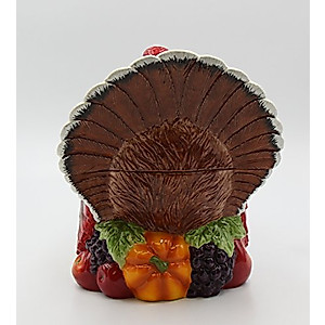 Cosmos Gifts Turkey Design Ceramic Cookie Jar, 10-3/8-Inch