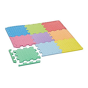 Amazon Basics Kids Puzzle Exercise Interlocking Play Mat, EVA Foam - 36 Tiles, 12" x 12", 54 Borders
