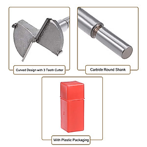 uxcell Forstner Drill Bits 40mm, Tungsten Carbide Wood Hole Saw Auger Opener Woodworking Hinge Hole Drilling Boring Bit Cutter Gray with Case