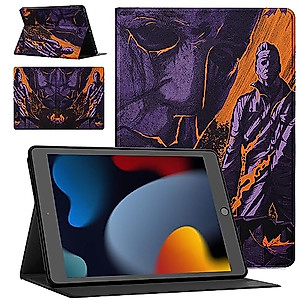 Cool Tablet Case for iPad Pro 12.9 Case, Horror Movie Pattern Aesthetics Print,Halloween Design Cases for Women Men, PU Leather Folio Xmas Back Cover Funda for iPad Pro 12.9 Inch (2021/2020/2018)