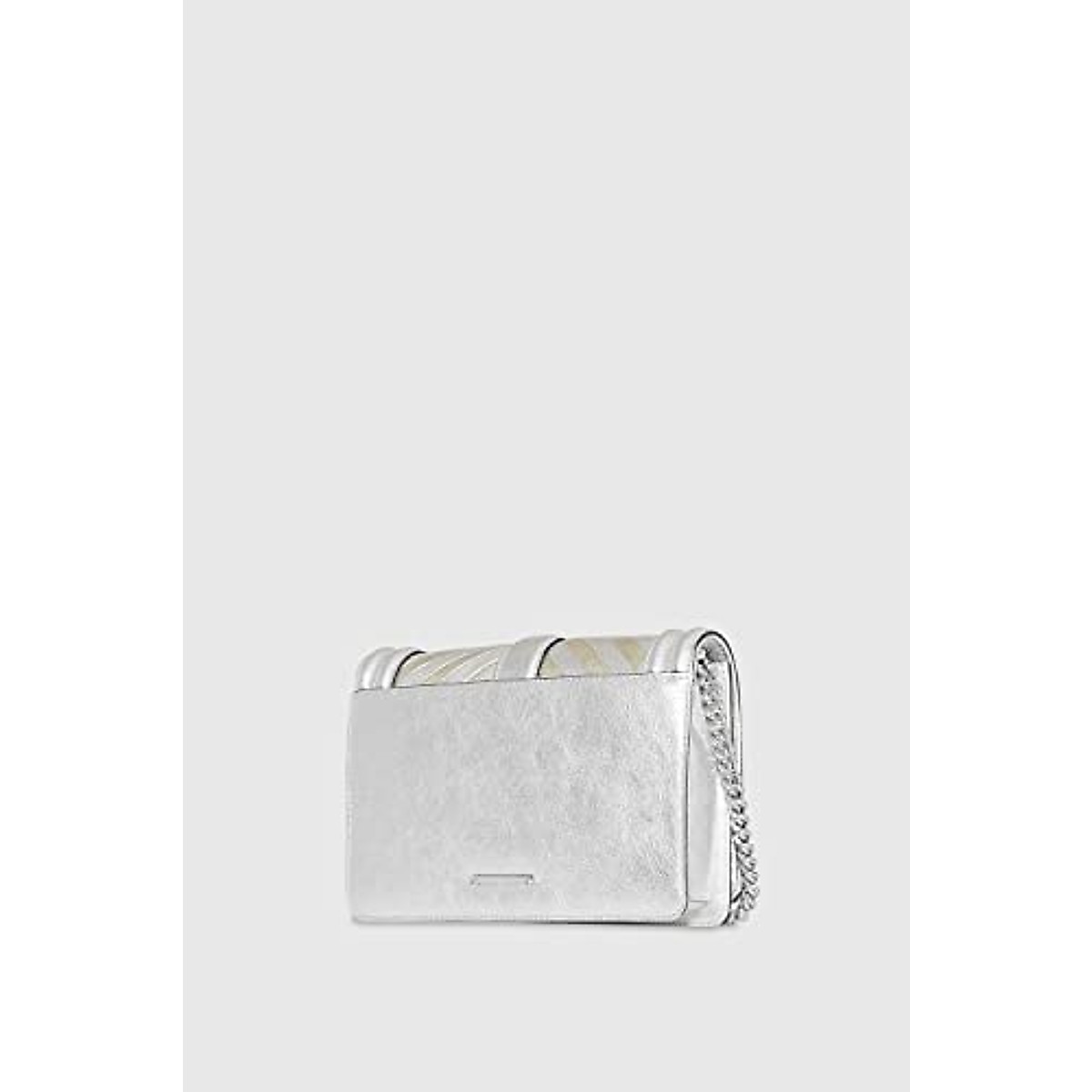 Rebecca Minkoff Chevron Quilted Small Love Crossbody, Silver/Gold