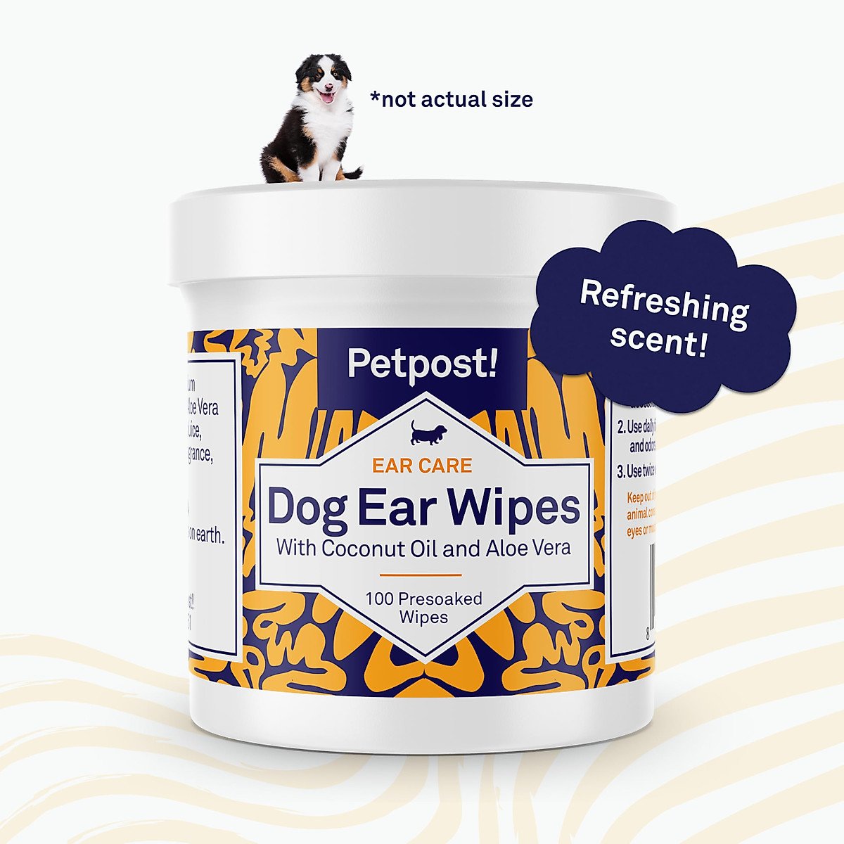 Petpost | Dog Ear Cleaner Wipes - Ultra Soft Cotton Pads in Coconut Oil Aloe Solution - Dog Ear Rinse & Cleanser 100 ct.