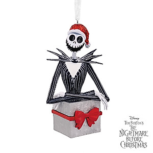 Hallmark Disney Tim Burton's The Nightmare Before Christmas Jack Skellington in Present Christmas Ornament