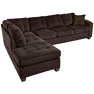 Homelegance Emilio 2-Piece Reversible Sectional Sofa - Chocolate