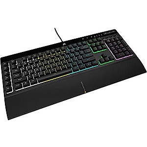 Corsair K55 RGB PRO Membrane Wired Gaming Keyboard – IP42 Dust and Spill-Resistant – 6 Macro Keys with Elgato Integration – iCUE Compatible – QWERTY NA – PC, Mac, Xbox – Black