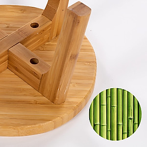 GOBAM Bamboo Step Stool, 11.8 inches - Sturdy Foot Stool for Adults, Kids Stool, Portable Wooden Stool for Kitchen, Bathroom, Bedroom, or Toy Room - 300 lbs Capacity