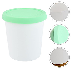 STOBAZA Ice Cream Pint Containers Freezer Storage Tubs with Silicone Lids for Ice Cream, Sorbet, Yogurt and Soup, Reusable Ice Cream Containers for Meal Prep，2.64 x 2.64 x 3.15 inches