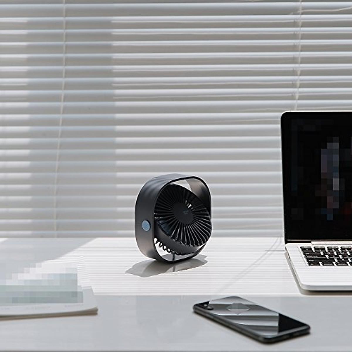 CALKED Birsppy AmuseNd USB Desk Fan Personal USB Power Desktop Fan Ultra-Quiet 3 Speeds 4inch Portable Mini Desk Fan for Bedroom Office Desktop (Blue)